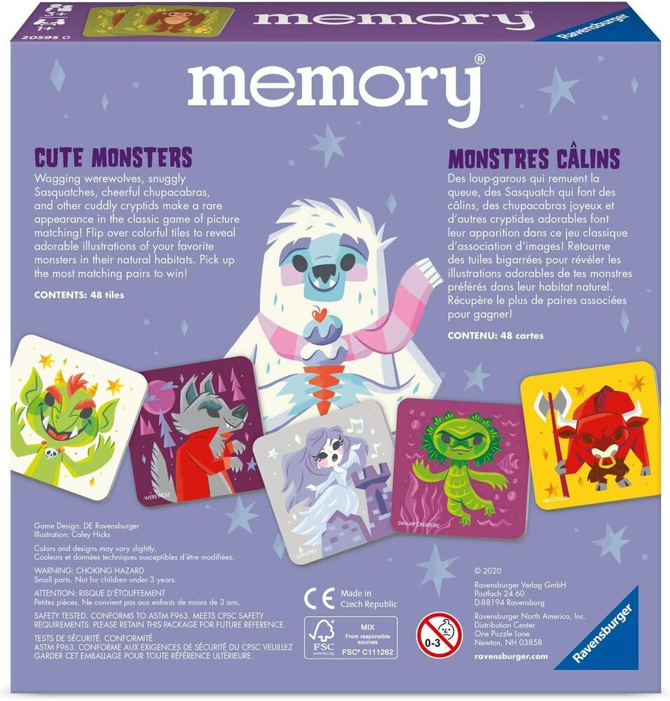 CUTE MONSTERS MEMORY GAME - Over the Rainbow