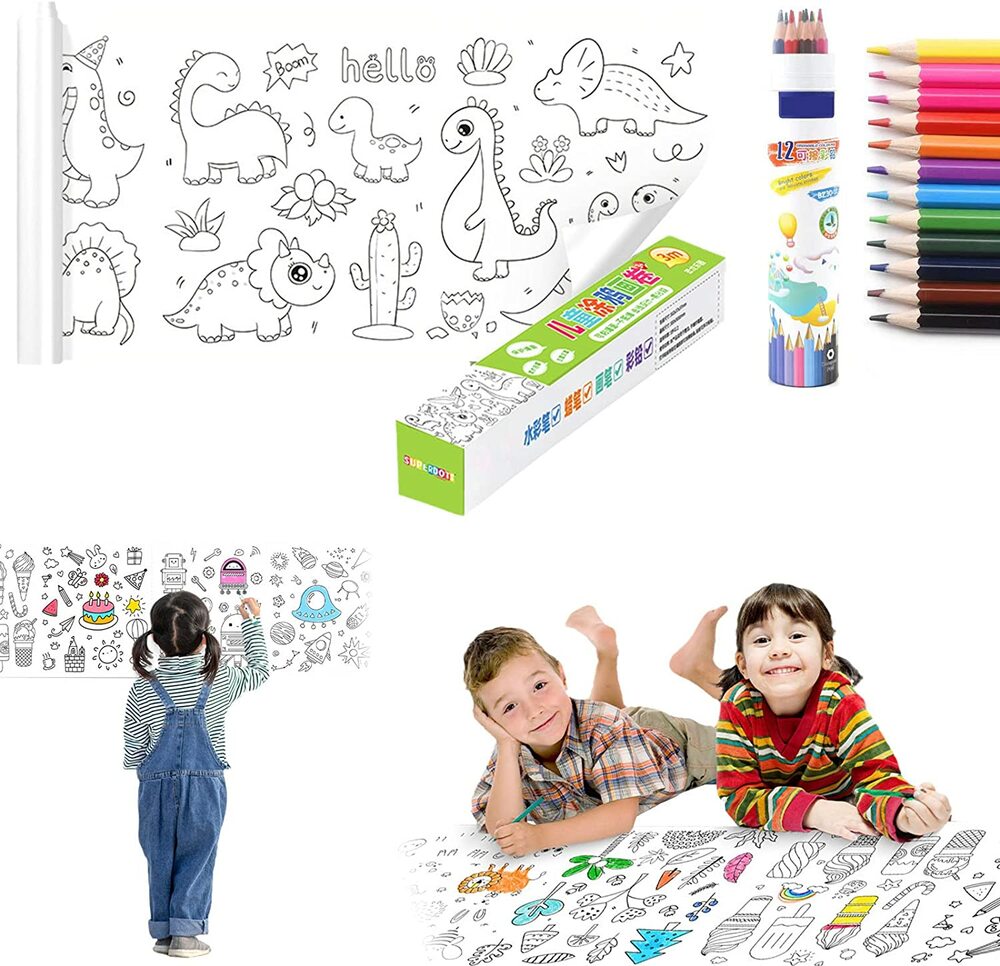 DINO ROLL COLORING ROLL - Over the Rainbow